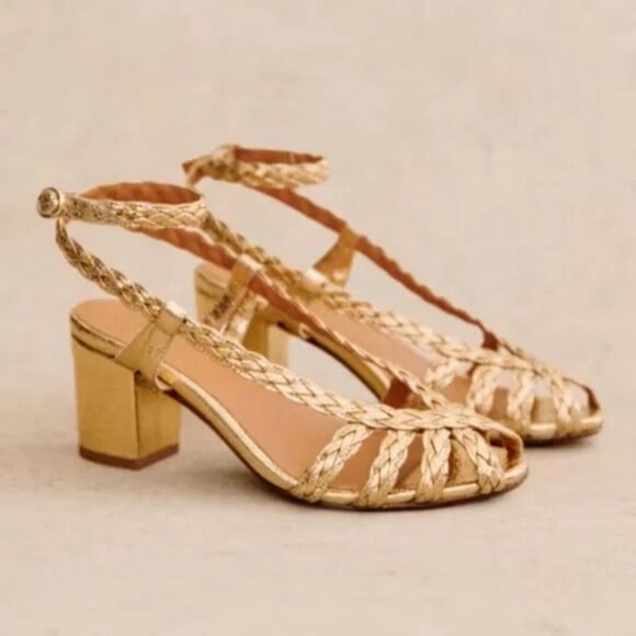 Sezane | Shoes | Sezane Natacha Sandala Msooth Braided Gold Size 6 ...